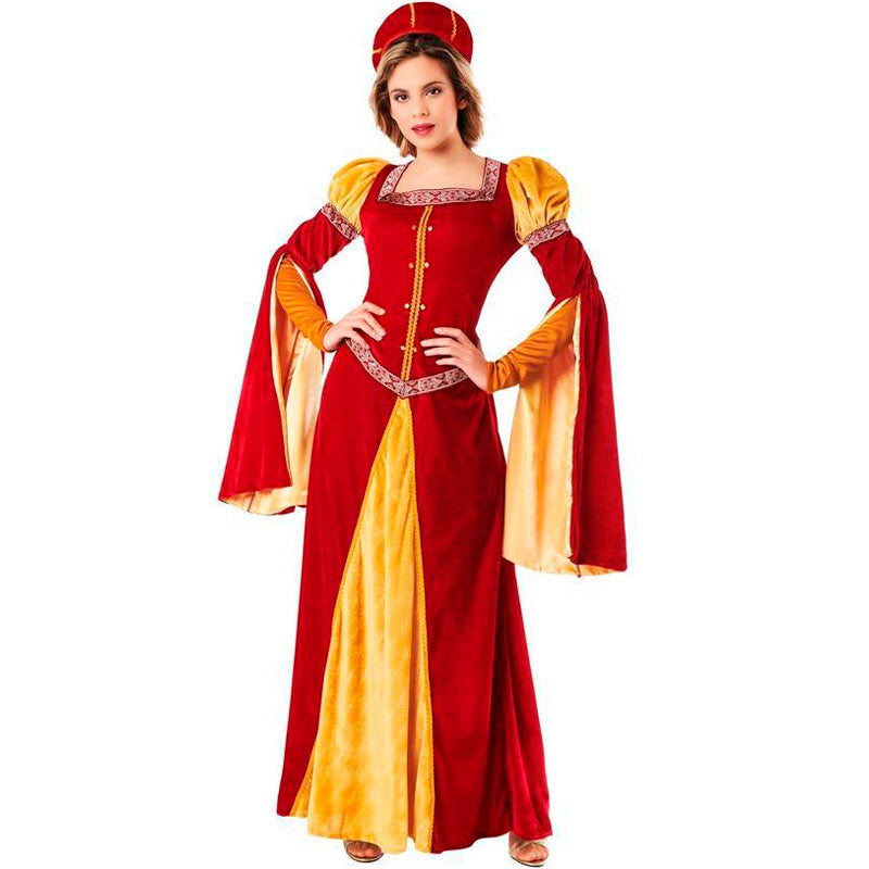 Fato Princesa Medieval Grená Mulher | Glamour Medieval Envio Rápido
