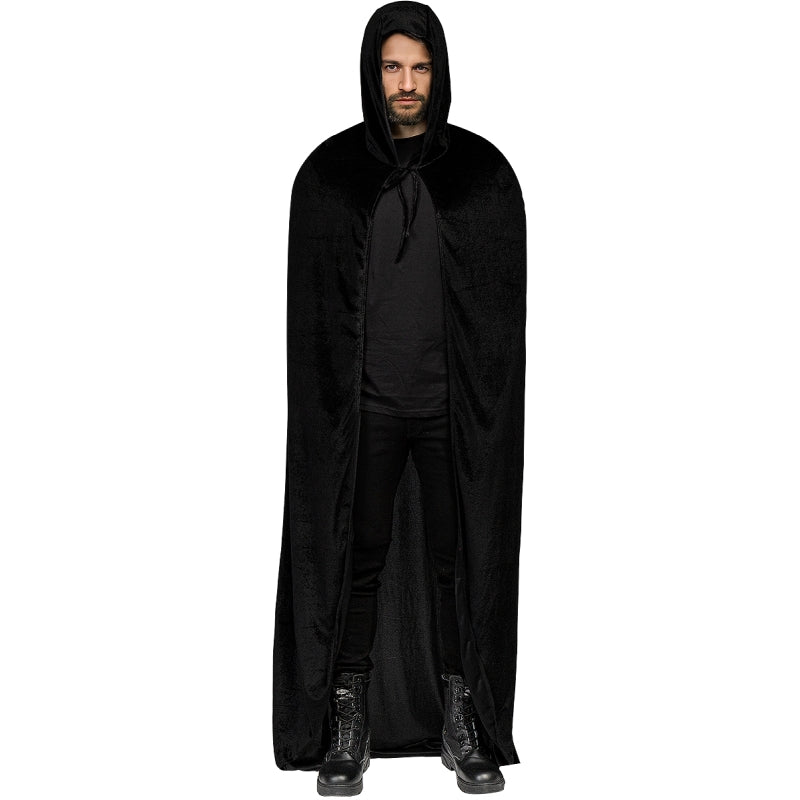 Fato Capa de mago preta com capuz para homem | Comprar online